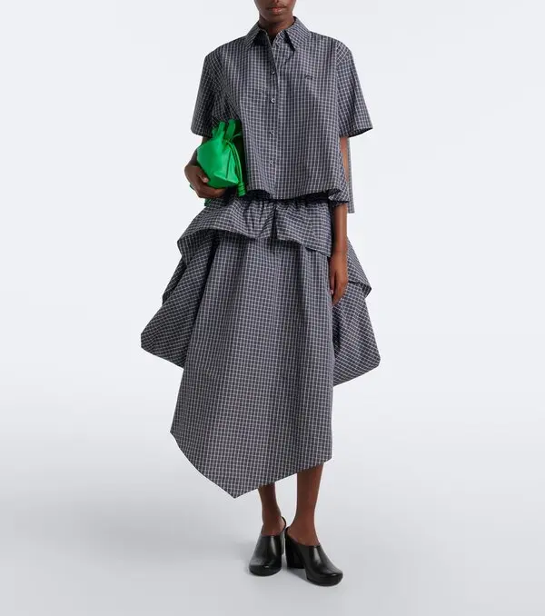Loewe Asymmetric Cotton-blend Midi Skirt
