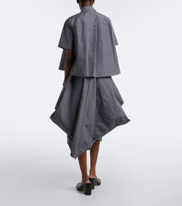 Loewe Asymmetric Cotton-blend Midi Skirt