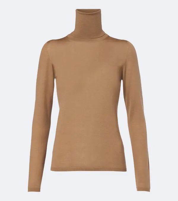 Max Mara Virgin Wool Turtleneck Sweater - Brown