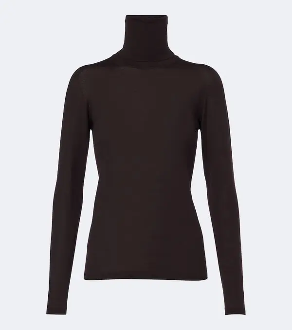 Max Mara Virgin Wool Turtleneck Sweater - Brown