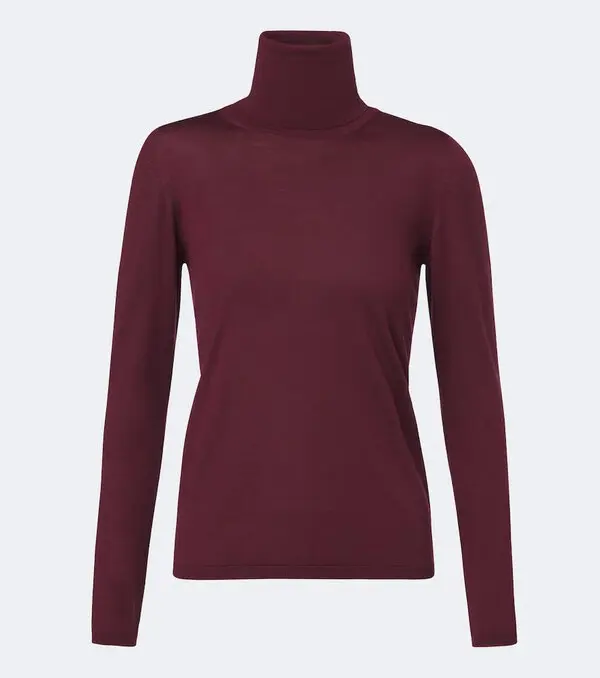 Max Mara Virgin Wool Turtleneck Sweater - Burgundy