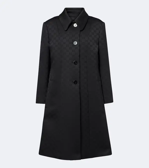 Gucci Gg Jacquard Coat - Black