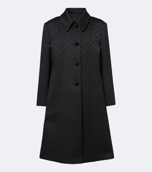 Gucci Gg Jacquard Coat - Black