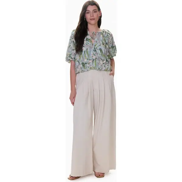 Rebecca Taylor Isla Bubble Crop Top - Seafoam Multi
