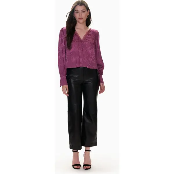 Rebecca Taylor Audrey Jacquard Blouse - Plum