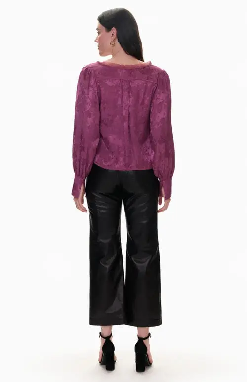 Rebecca Taylor Audrey Jacquard Blouse - Plum
