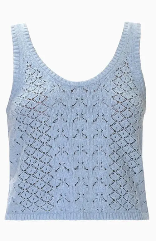 Rebecca Taylor Hannah Pointelle Tank - Seafoam
