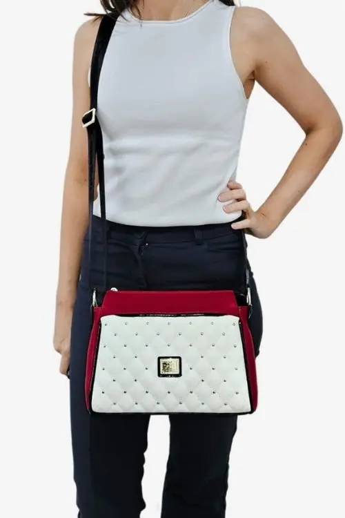 Cavalinho Quilted Crossbody Bag - Navy/red