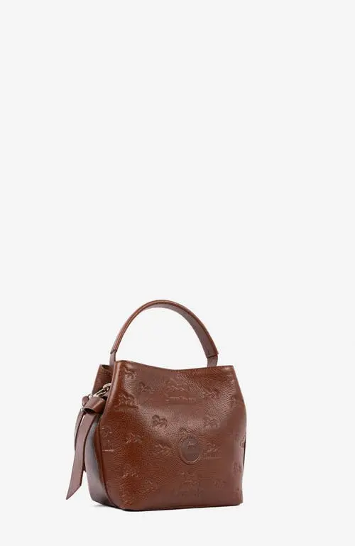 CAVALINHO Cavalo Lusitano 591 Embossed Leather Bucket Bag - Camel Brown