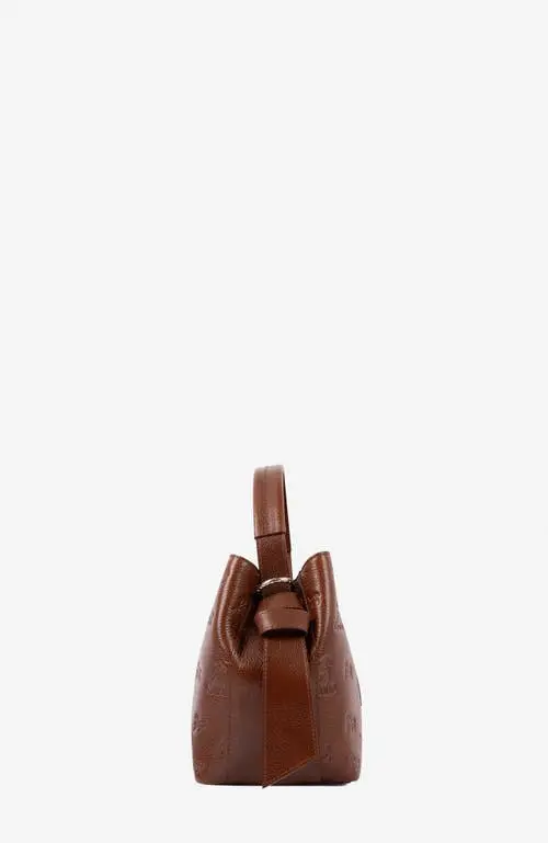 CAVALINHO Cavalo Lusitano 591 Embossed Leather Bucket Bag - Camel Brown