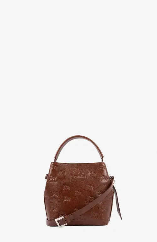 CAVALINHO Cavalo Lusitano 591 Embossed Leather Bucket Bag - Camel Brown