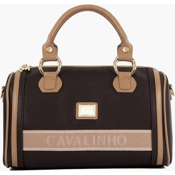CAVALINHO 607" Handbag With Barrel Silhouette - Brown/beige
