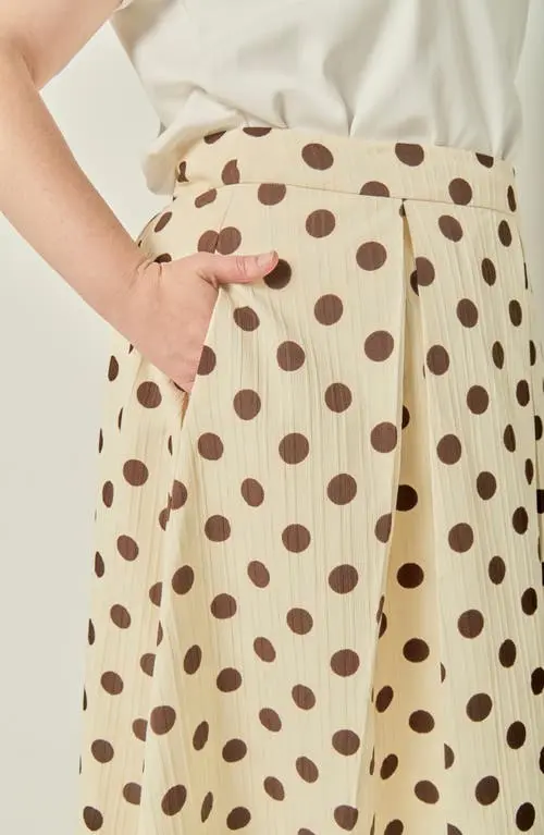 English Factory Polka Dot Pleated Midi Skirt