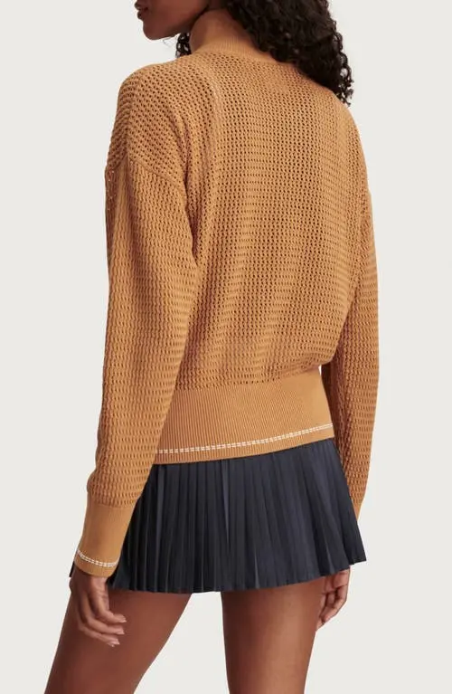Varley Ina Full Zip Mesh Knit Cardigan