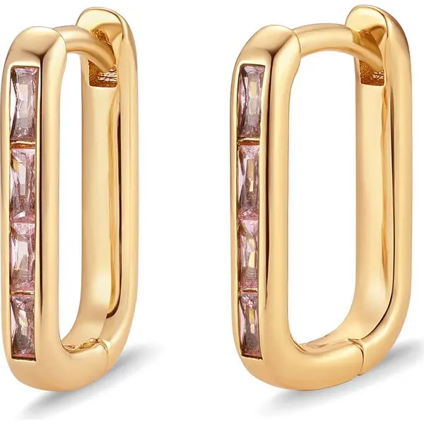 BROOK & YORK Billie Birthstone Cubic Zirconia Hoop Earrings - Gold/oct