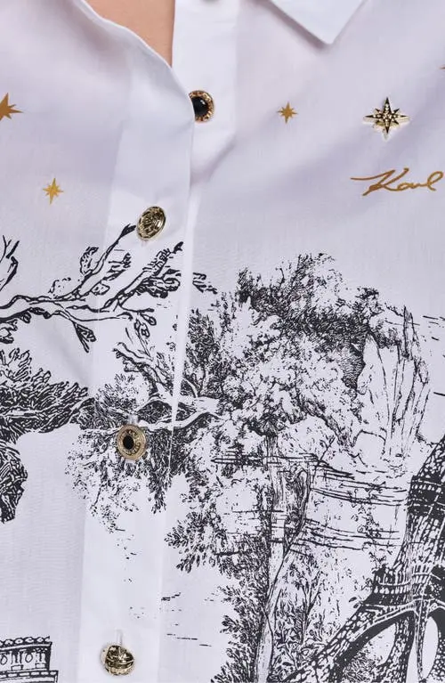 Karl Lagerfeld Paris Paris Scene Cotton Button-down Shirt