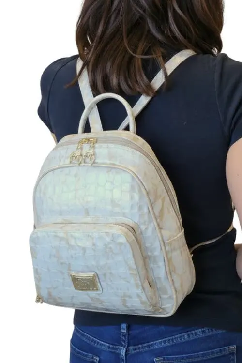 CAVALINHO Gallop 525 Patent Leather Backpack - Beige/white