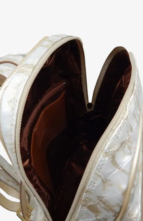 CAVALINHO Gallop 525 Patent Leather Backpack - Beige/white
