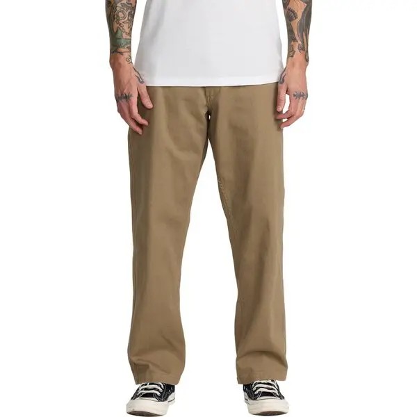 Rvca Americana 2 Flat Front Cotton Twill Chinos - Coyote