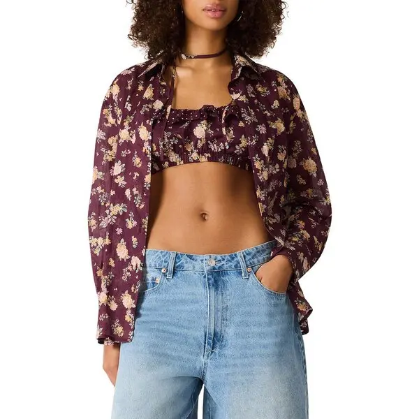 Steve Madden Bennete Printed Voile Shirt
