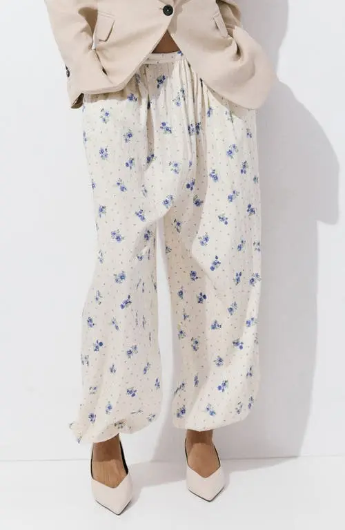 Mango Coya Floral Balloon Pants - White