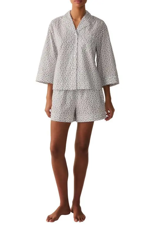 PETITE PLUME Olivia Cotton Poplin Short Pajamas - White
