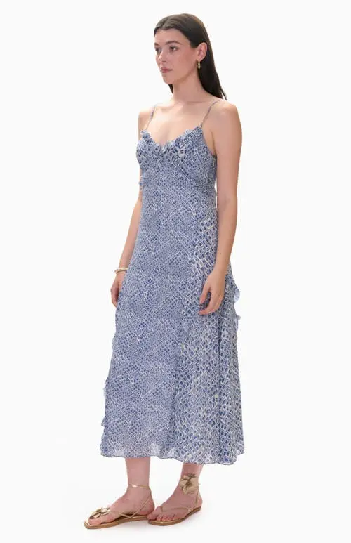 Rebecca Taylor Printed Silk Blend Slip Dress