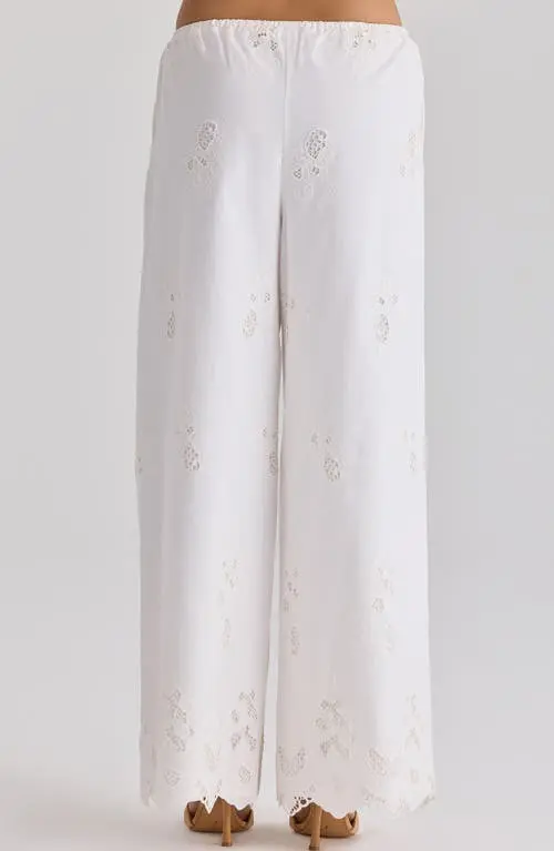 House Of Cb Mirea Broderie Anglaise Wide Leg Pants