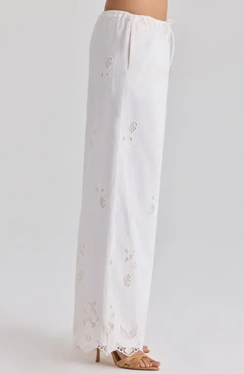 House Of Cb Mirea Broderie Anglaise Wide Leg Pants