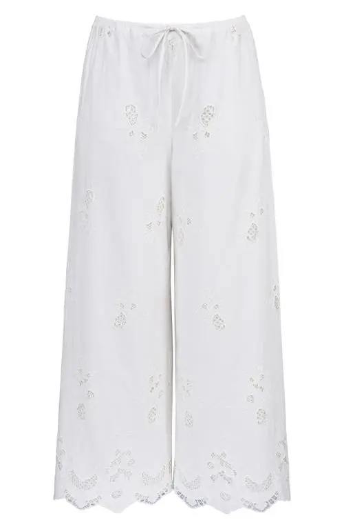 House Of Cb Mirea Broderie Anglaise Wide Leg Pants