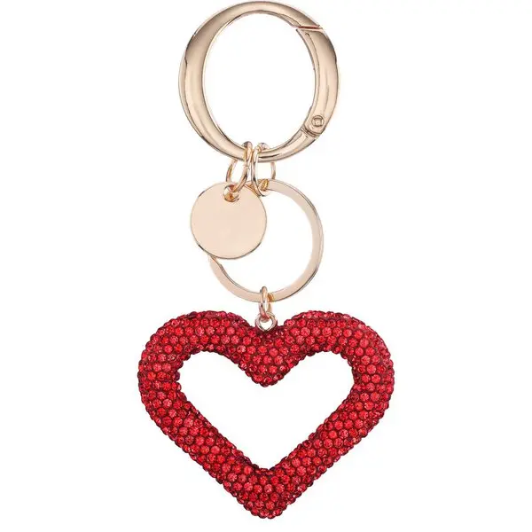 Nina Corazon Crystal Heart Bag Charm - Red
