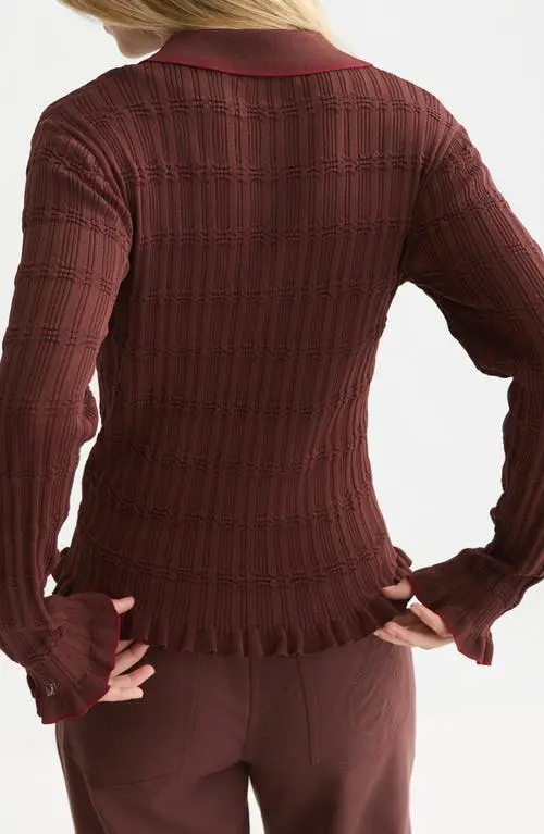 Scotch & Soda Ripple Stitch Polo Sweater