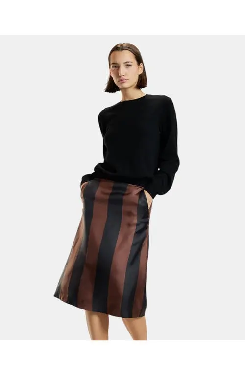 Cynthia Rowley Collectible Striped Silk A-line Midi Skirt