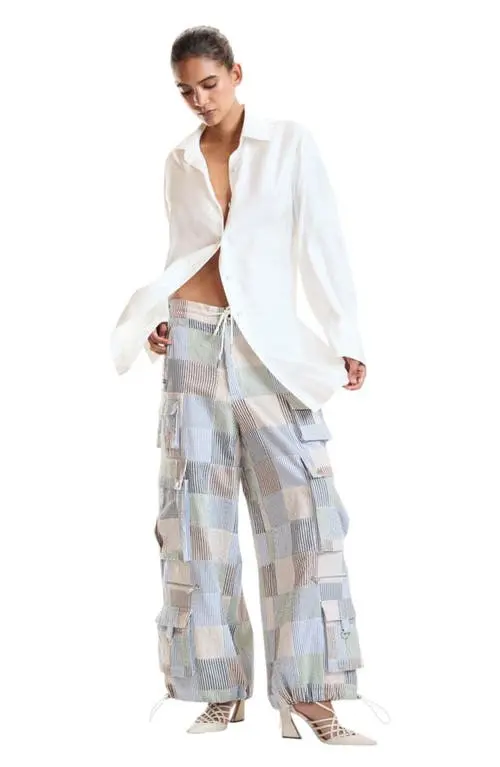 Cynthia Rowley Seersucker Cargo Pants - Multi