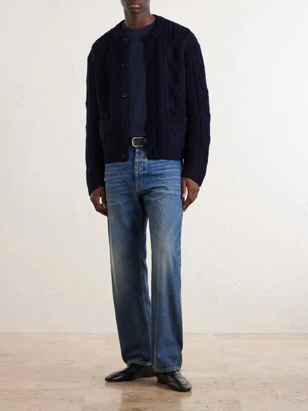 Saint Laurent Cable-knit Wool Cardigan
