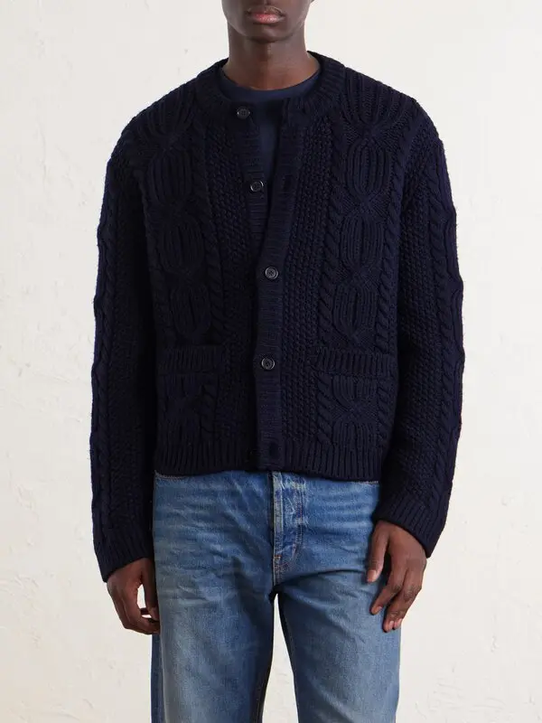 Saint Laurent Cable-knit Wool Cardigan