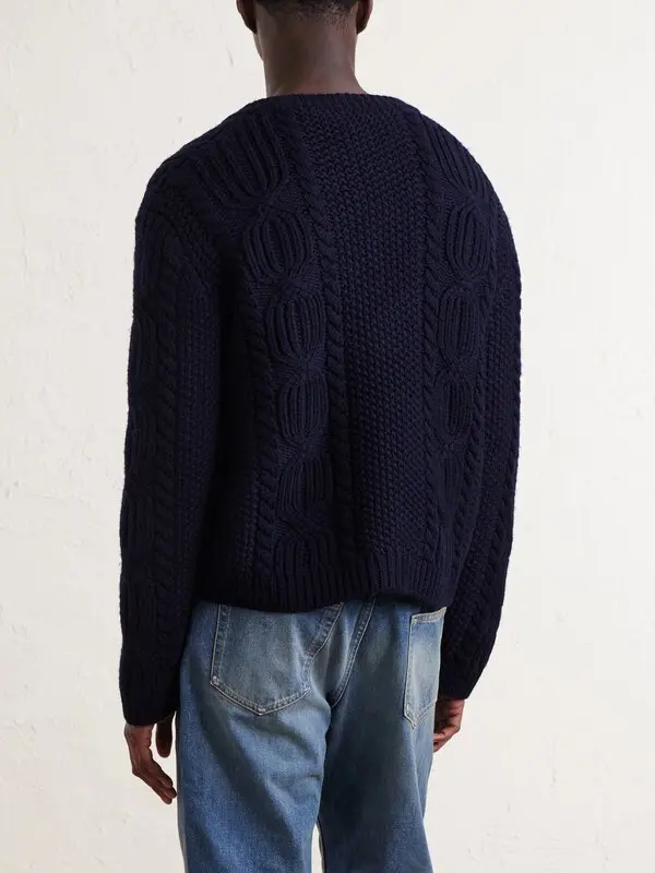 Saint Laurent Cable-knit Wool Cardigan