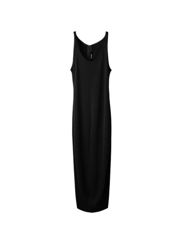 Jacquemus Midi Draped Jersey Dress - Black