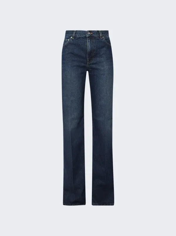 MUGLER Five Pocket Straight Leg Jeans Brushed Washed