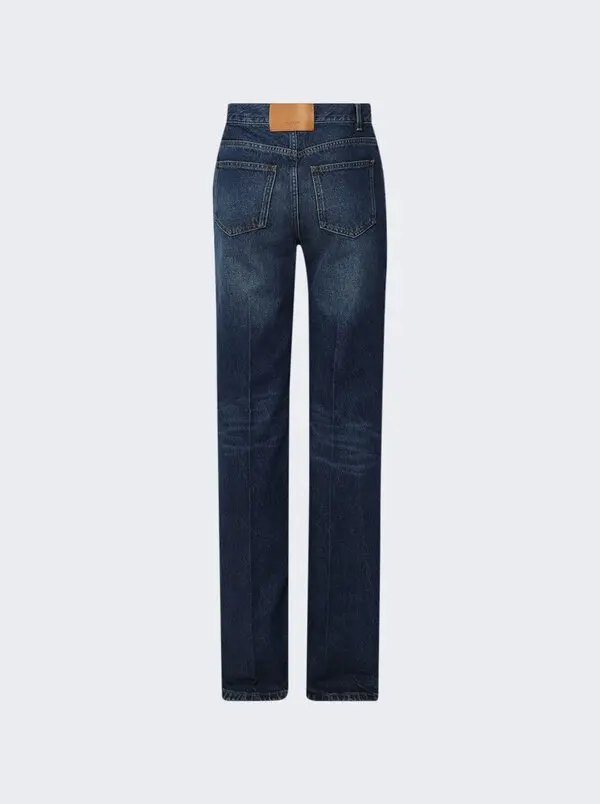 MUGLER Five Pocket Straight Leg Jeans Brushed Washed