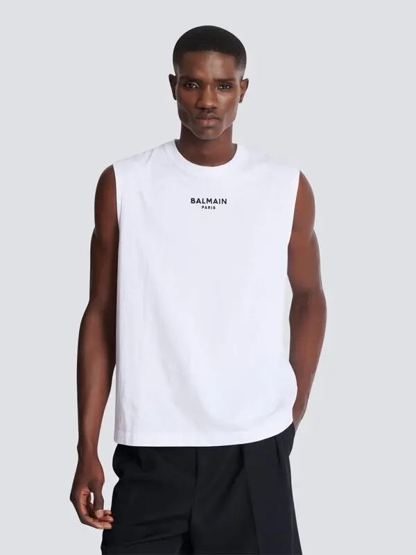 Balmain Embroidered Tank Top - White