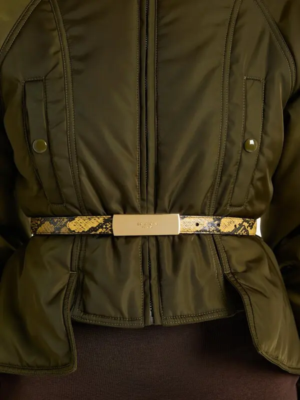Balmain Two-tone Python-effect Leather Belt - Yellow