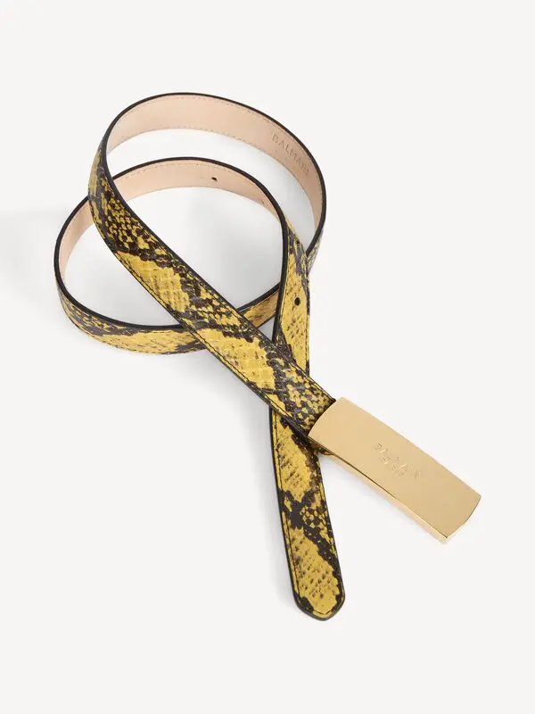 Balmain Two-tone Python-effect Leather Belt
