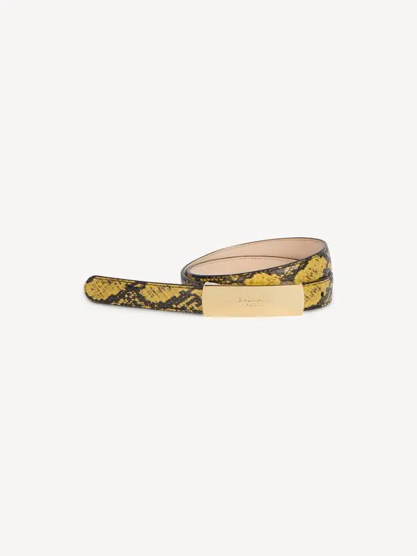 Balmain Two-tone Python-effect Leather Belt