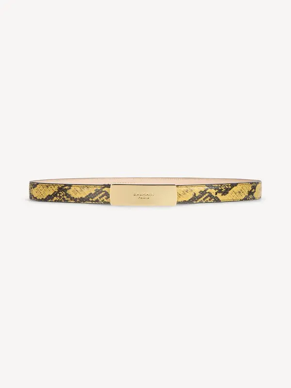 Balmain Two-tone Python-effect Leather Belt - Yellow