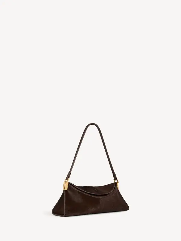Balmain 64-83 Small Bag In Pony-effect Leather - Dark Brown