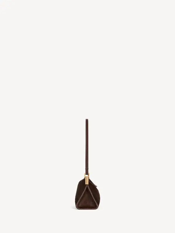 Balmain 64-83 Small Bag In Pony-effect Leather - Dark Brown