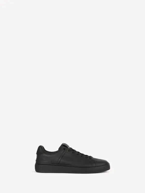 Balmain B-court Smooth Calfskin Leather Lace-up Sneakers