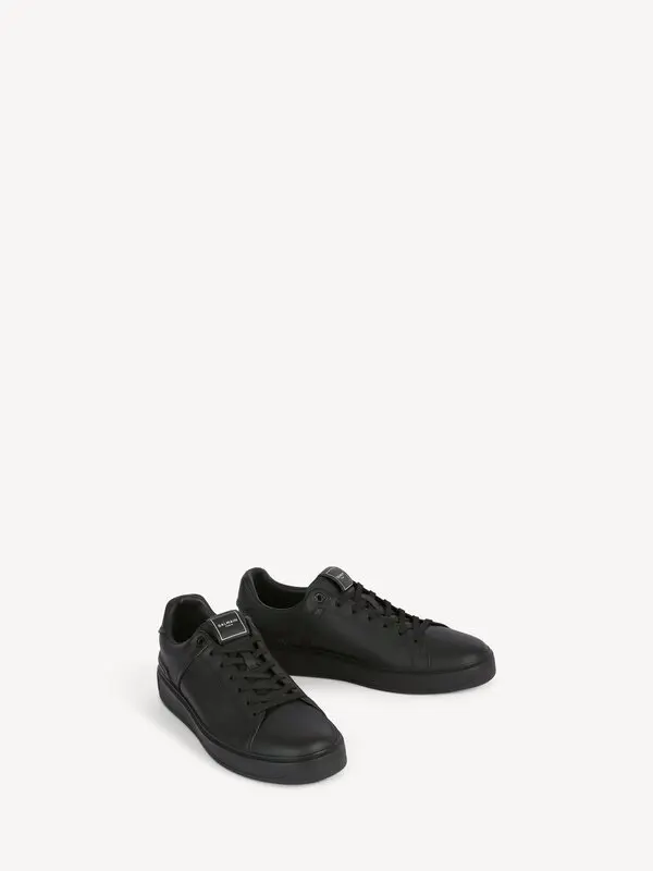 Balmain B-court Smooth Calfskin Leather Lace-up Sneakers