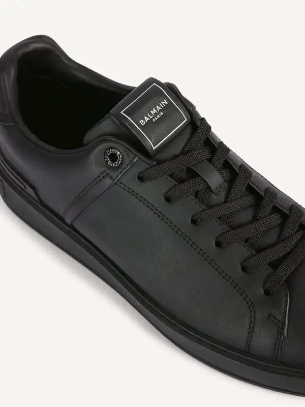 Balmain B-court Smooth Calfskin Leather Lace-up Sneakers